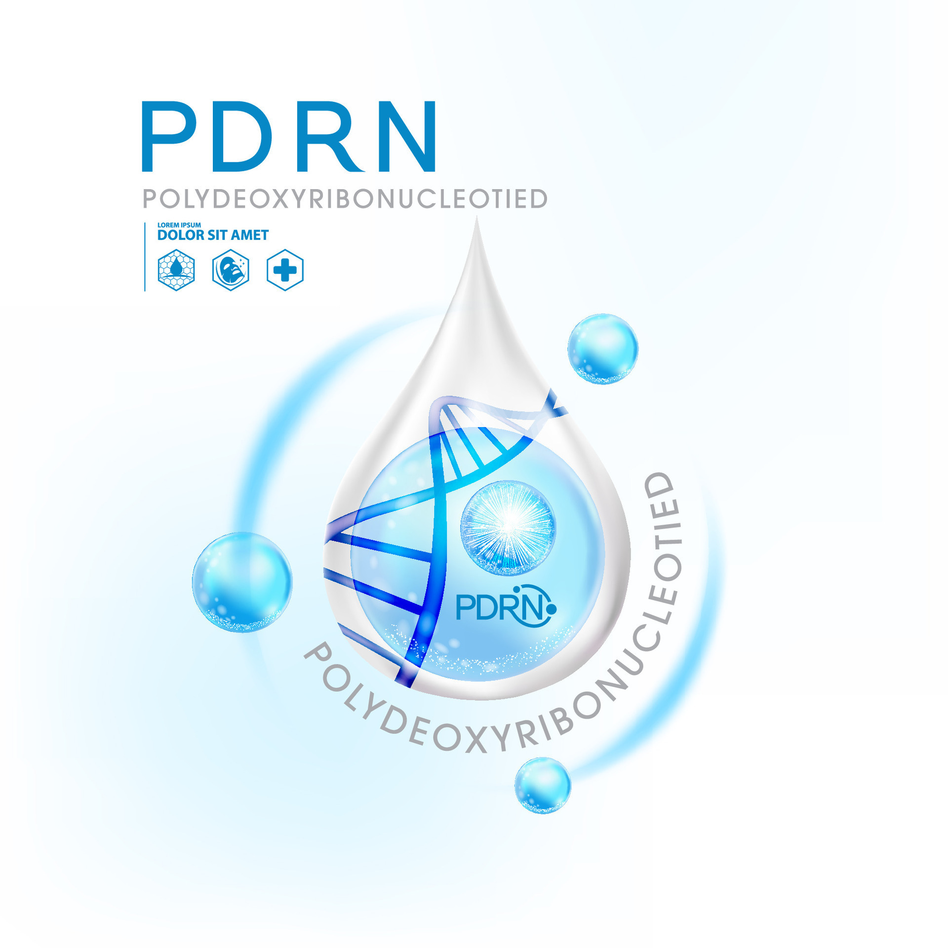 PDRN ,Polydeoxyribonucleotide serum Skin Care Cosmetic, DNA salmon 45896157 Vector Art at Vecteezy