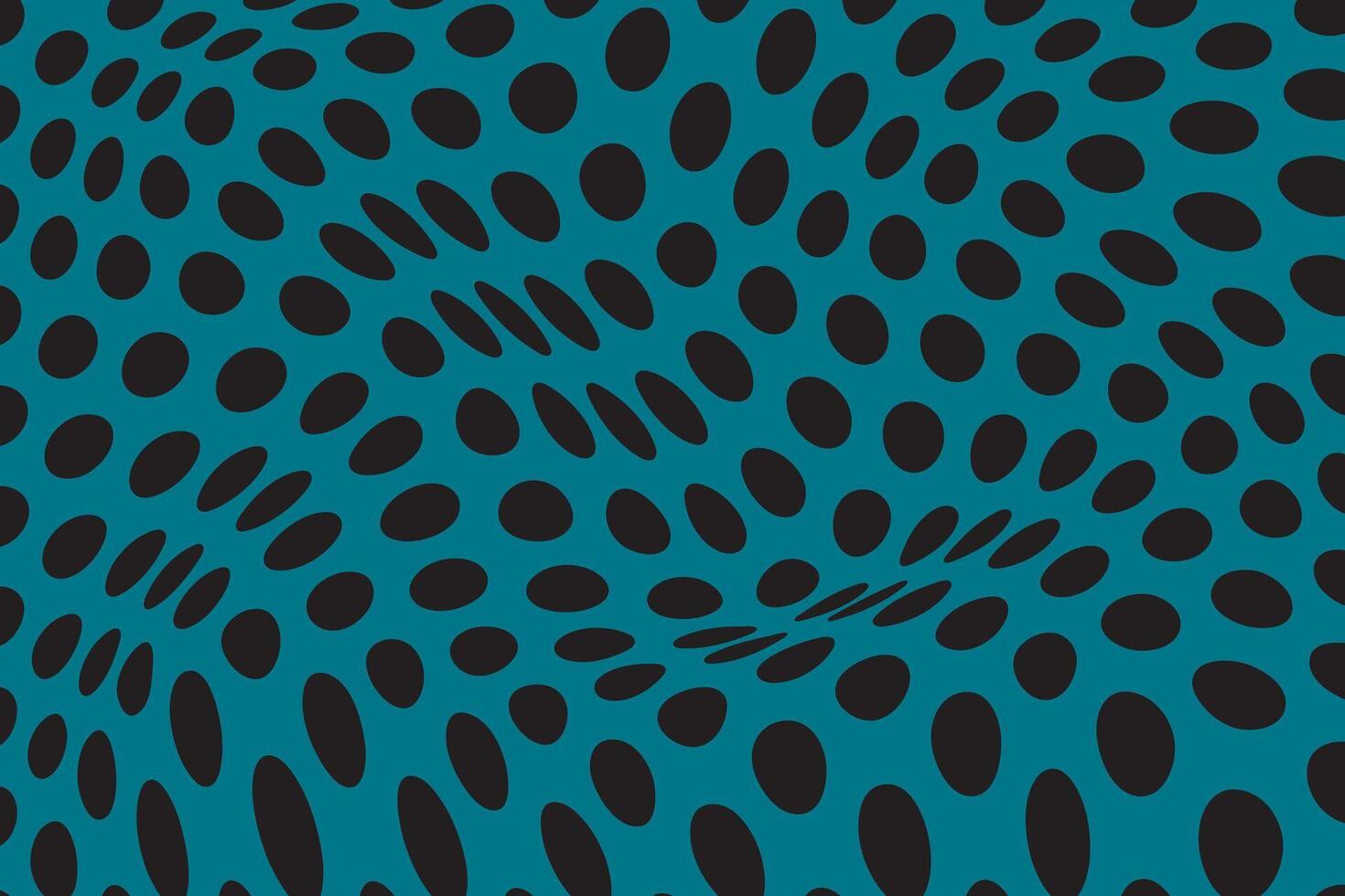 Simple Abstract Black Color Polka Circle Dot Wavy Distort Pattern On