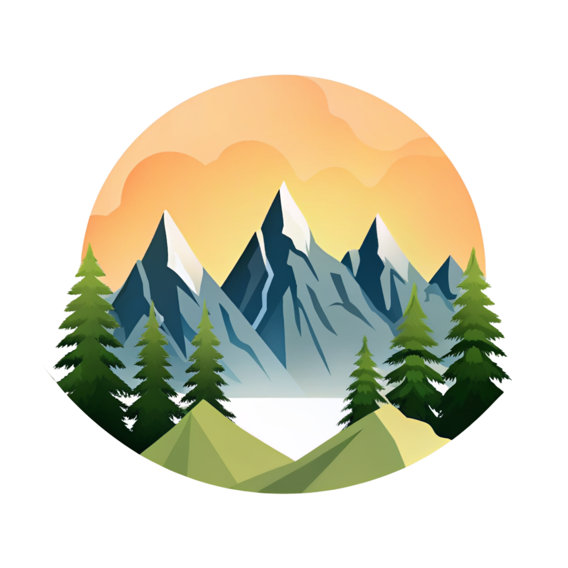 Landscape graphics of mountains in the afternoon 45900376 PNG