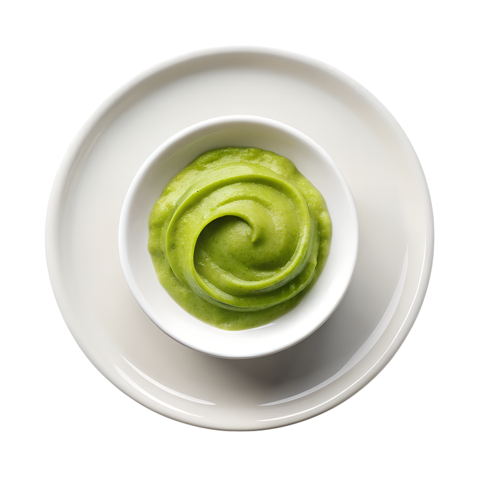 Topview White Ceramic Plate Of Wasabi Sauce Isolated On Background 45903805 Png