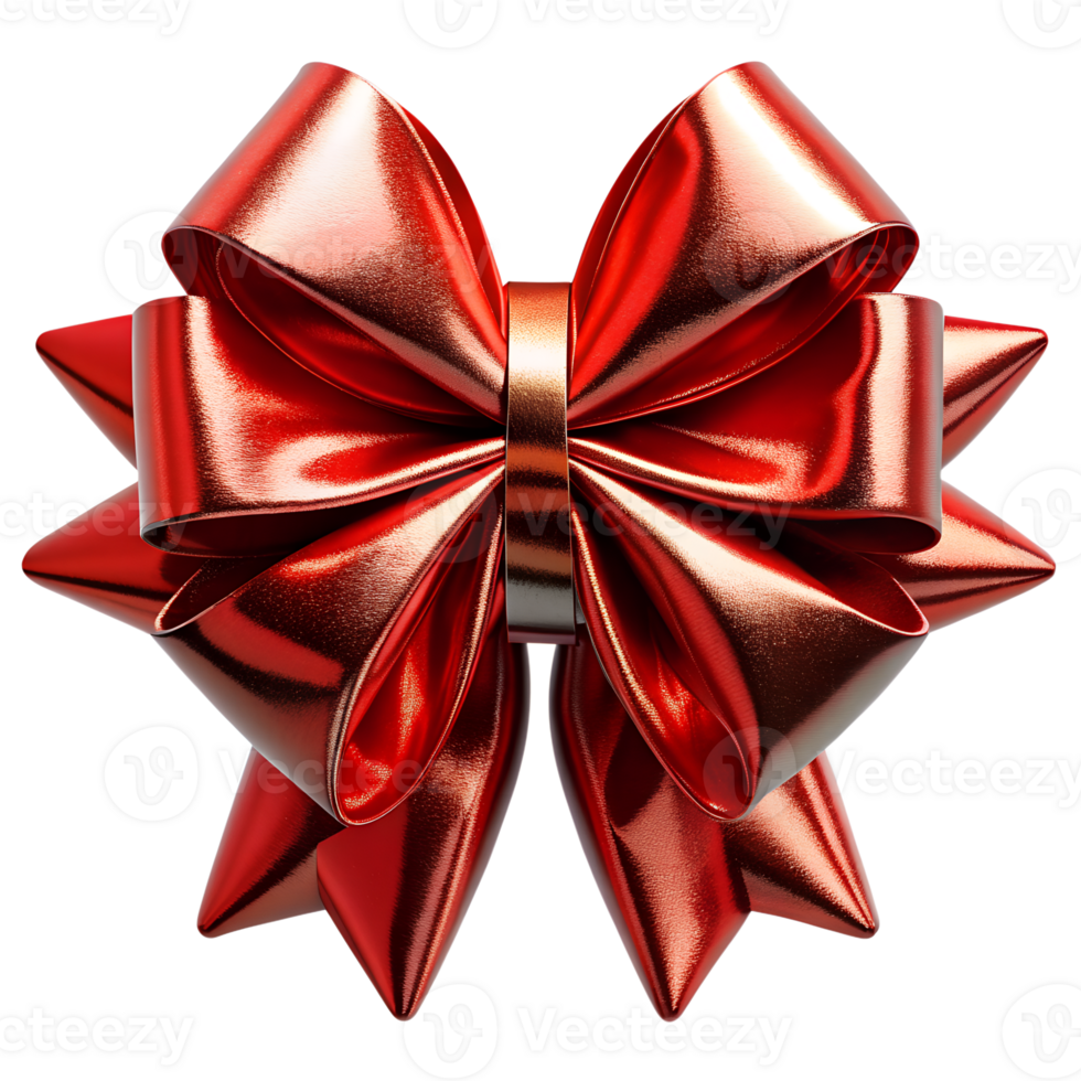 Metallic Red Ribbon Bow Isolated On Background 45903819 Png