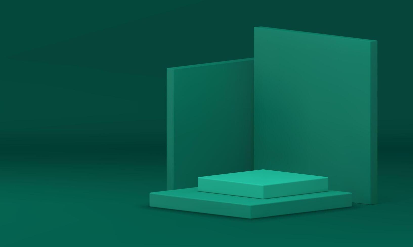 Green 3d Podium Geometric Construction Squared Corner Wall Basic Foundation Realistic 45908896