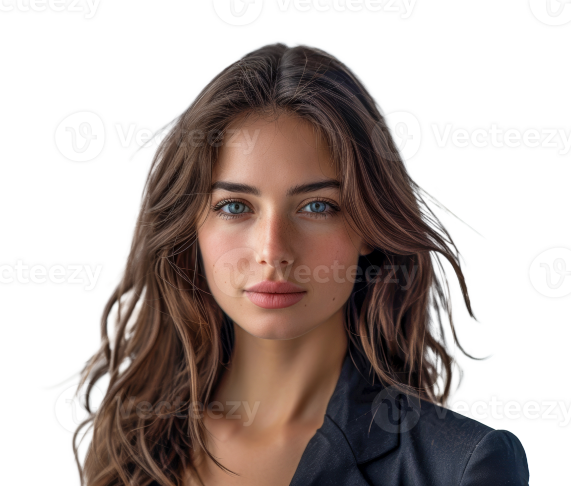 Confident Professional Woman With Flowing Hair Cut Out Stock