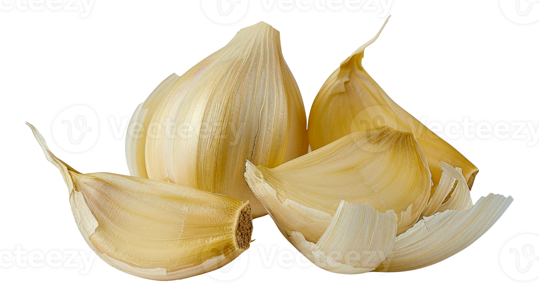 A Bunch Of Garlic Cloves Are Shown In Various Stages Of Being Peeled Stock 45910436 Png