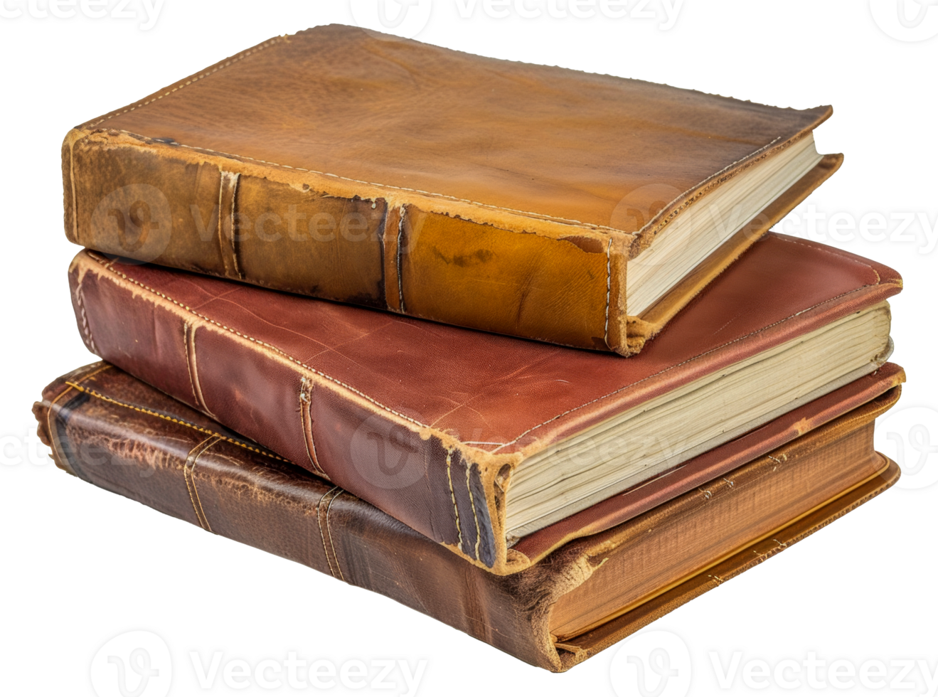 Three Leather Bound Books Stacked On Top Of Each Other Stock 45910655 Png