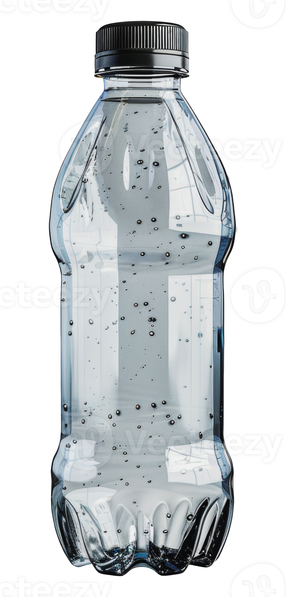 Transparent plastic water bottle, cut out - stock . 45913465 PNG