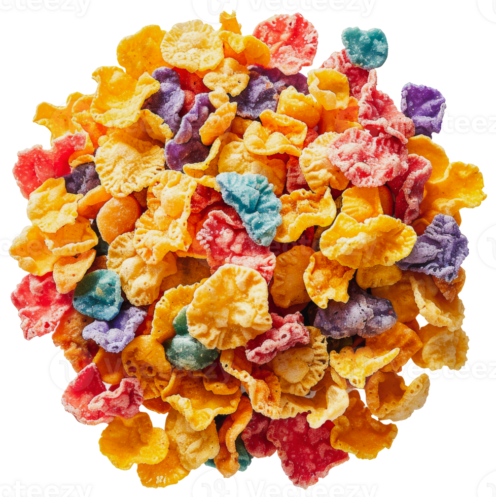 Bright colorful cornflakes, cut out - stock . 45913551 PNG Bright colorful cornflakes, cut out - stock . 45913551 PNG