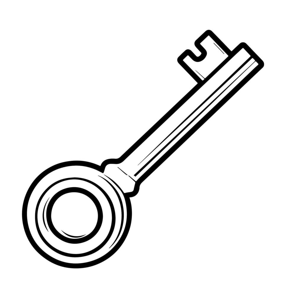 Vintage old key outline icon for antique designs. 45916174 Vector Art ...