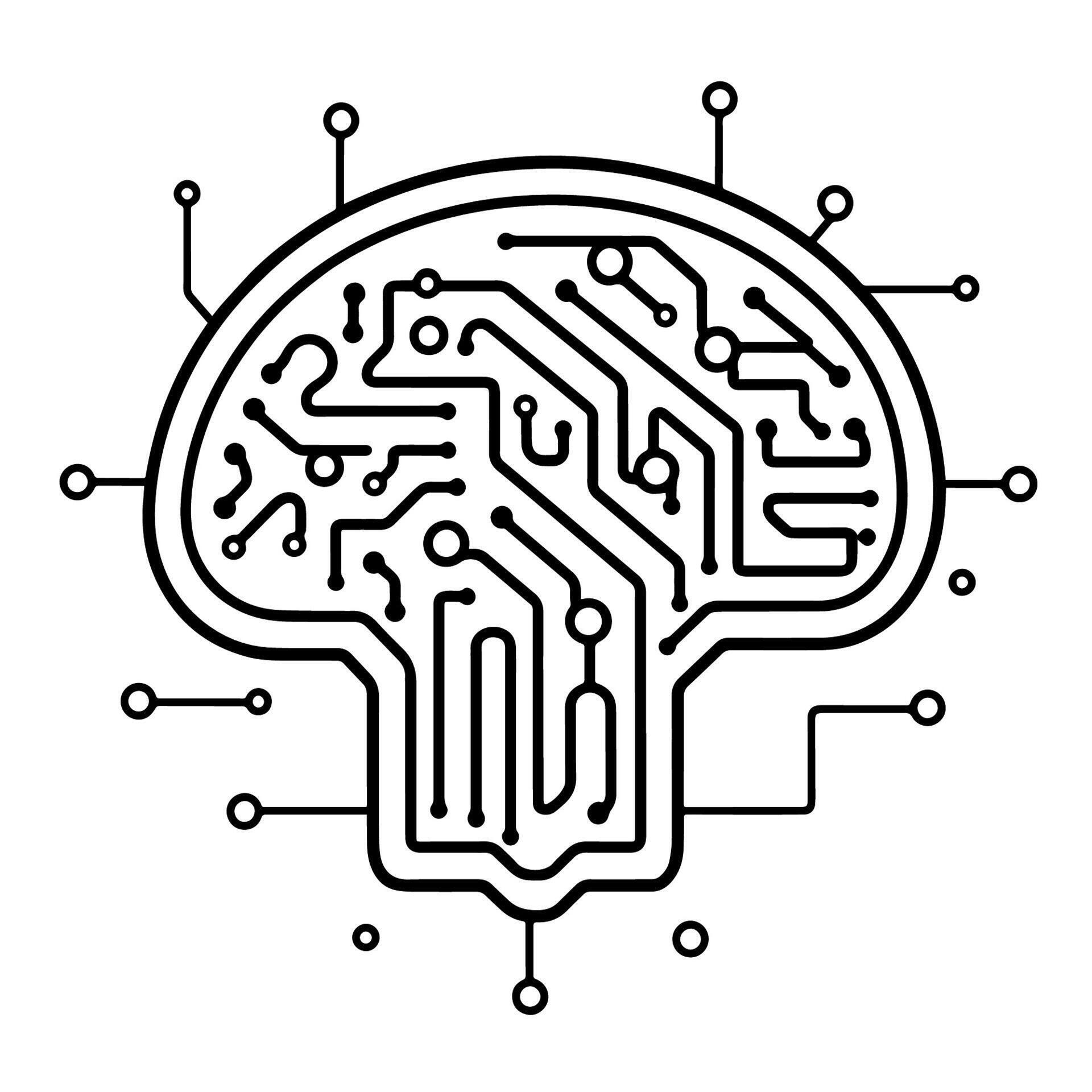 outline icon of algorithm brain. 45916305 Vector Art at Vecteezy
