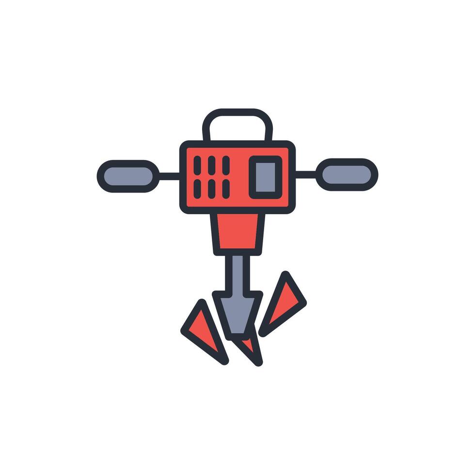 jackhammer icon. .Editable stroke.linear style sign for use web design,logo.Symbol illustration ...