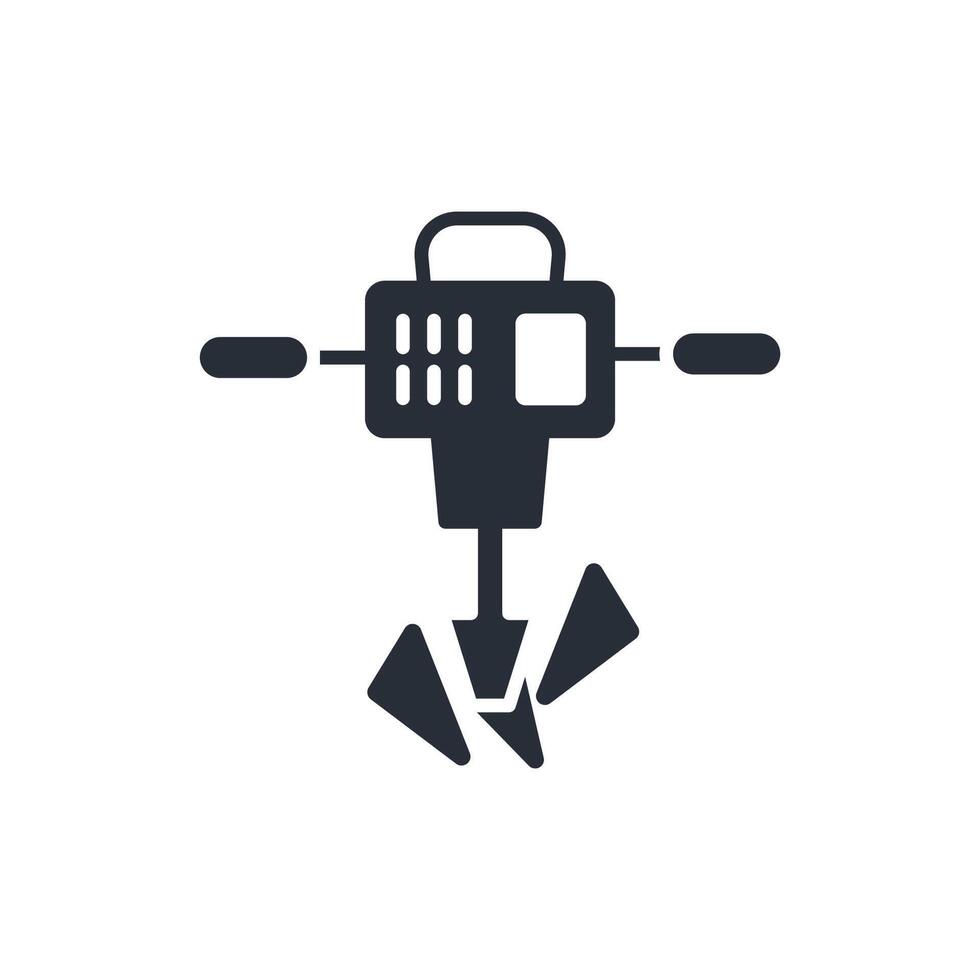 jackhammer icon. .Editable stroke.linear style sign for use web design,logo.Symbol illustration ...