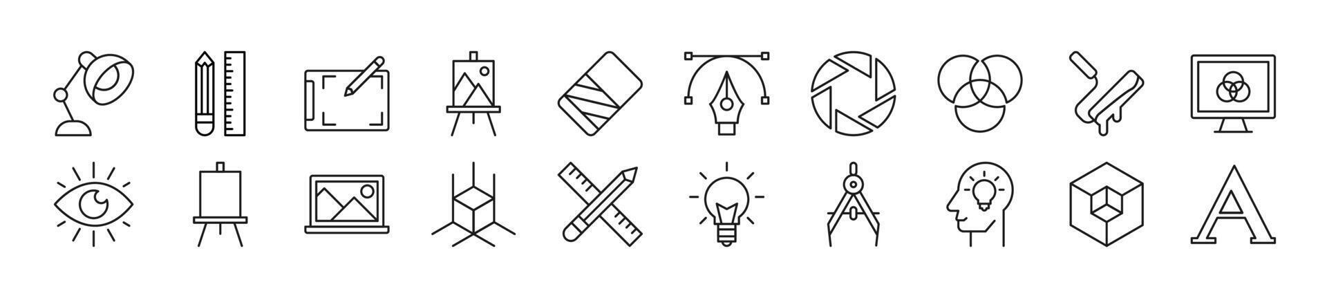 Bundle Of Linear Symbols Of Designer Editable Stroke Linear Symbol For Web Sites Newspapers