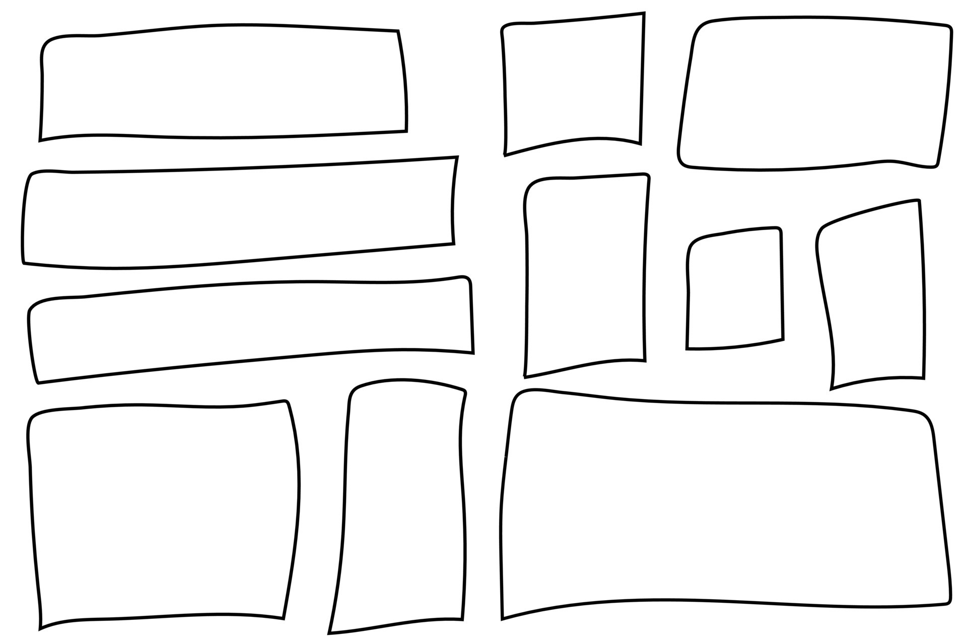 Handdrawn doodle grunge square highlights. Scribble rectangular frames ...