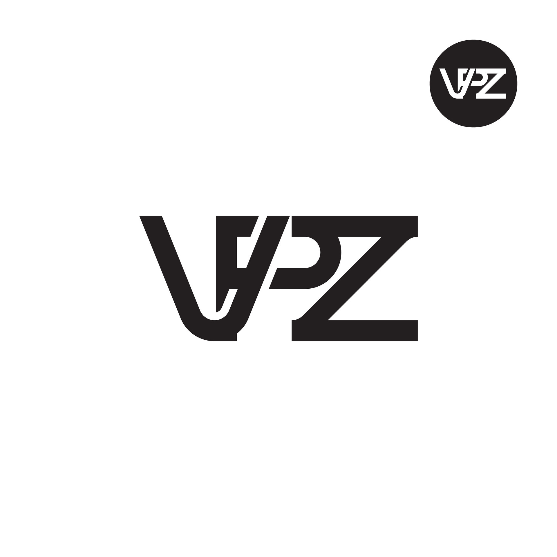 vpz logo letra monograma diseño 45923299 Vector en Vecteezy
