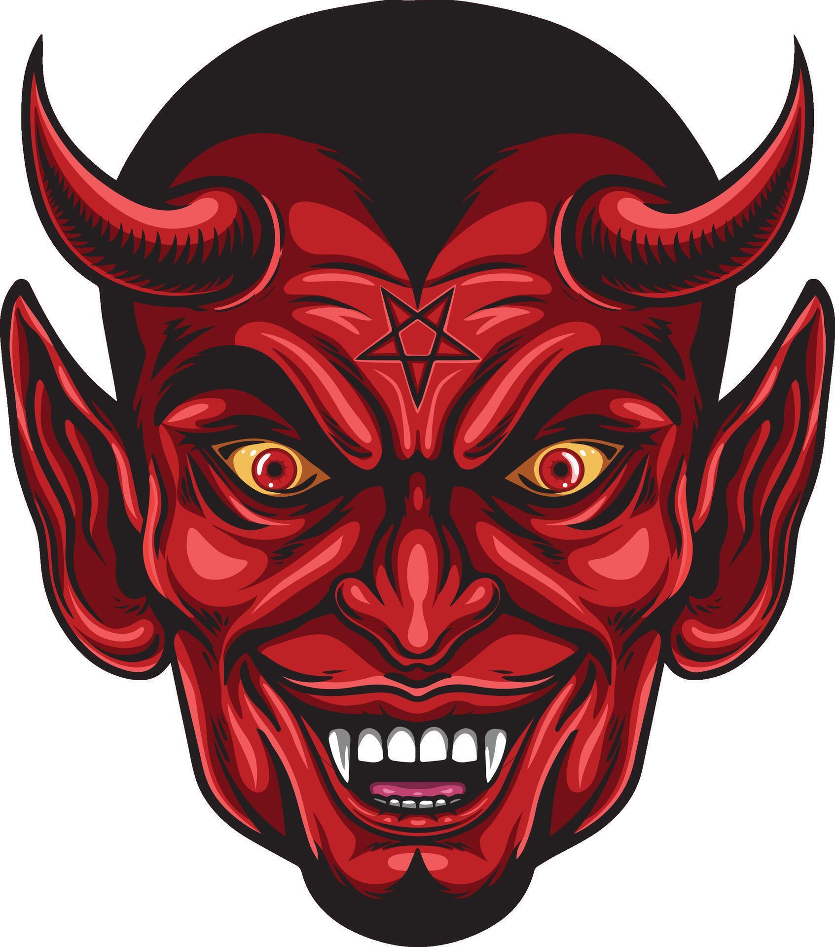 Cartoon Scary Devil Head Mascot 45924410 Vector Art At Vecteezy