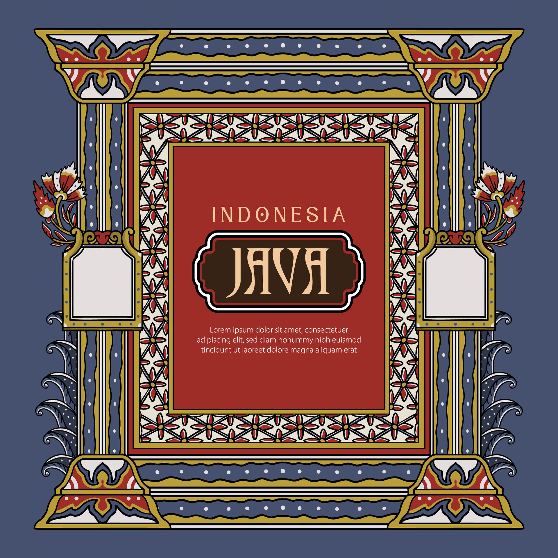 Wedana Renggan Javanese decorative motif design Illustration 45925349 ...