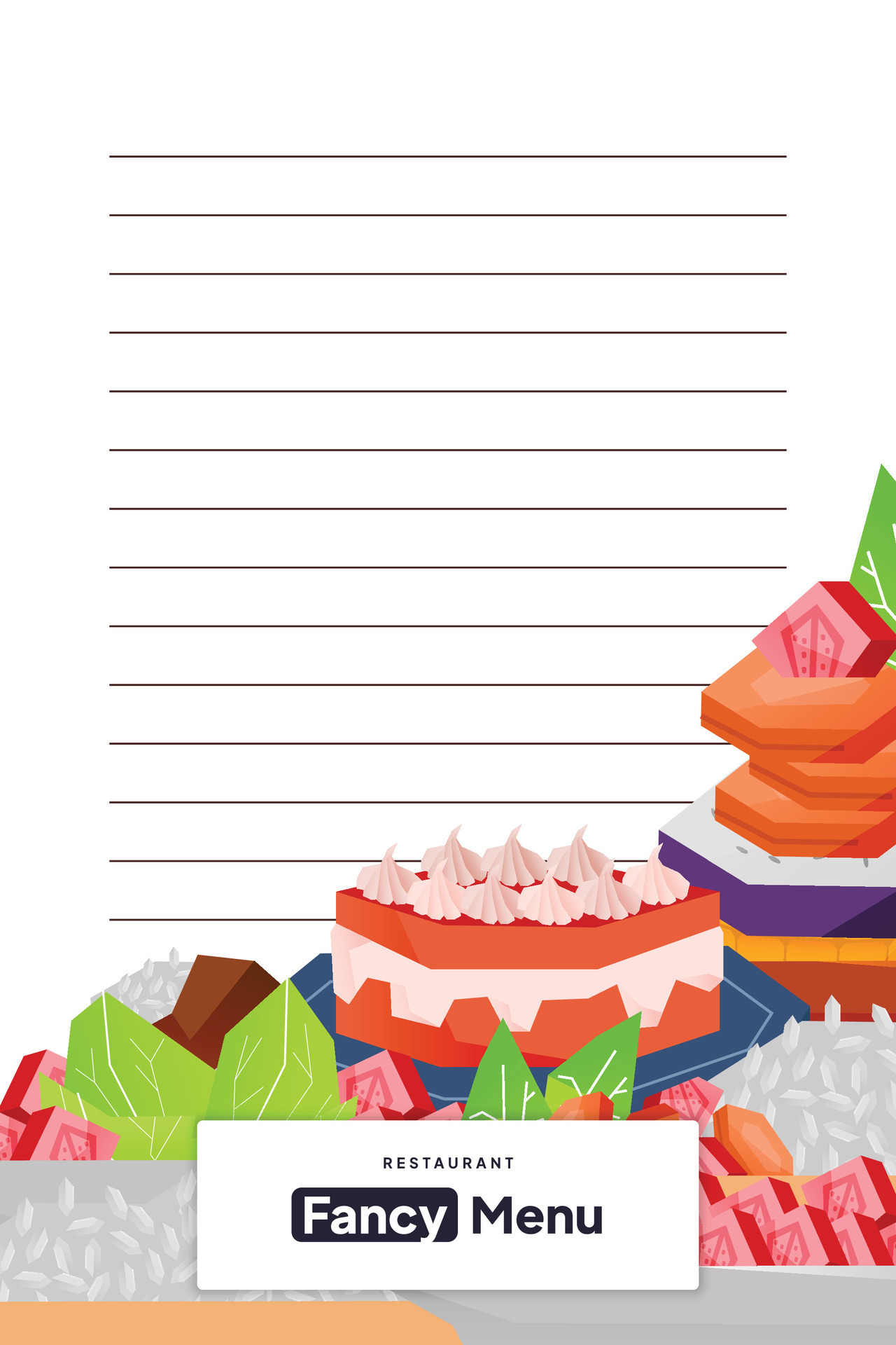 Indonesian fancy menu layout idea template flat design illustration ...