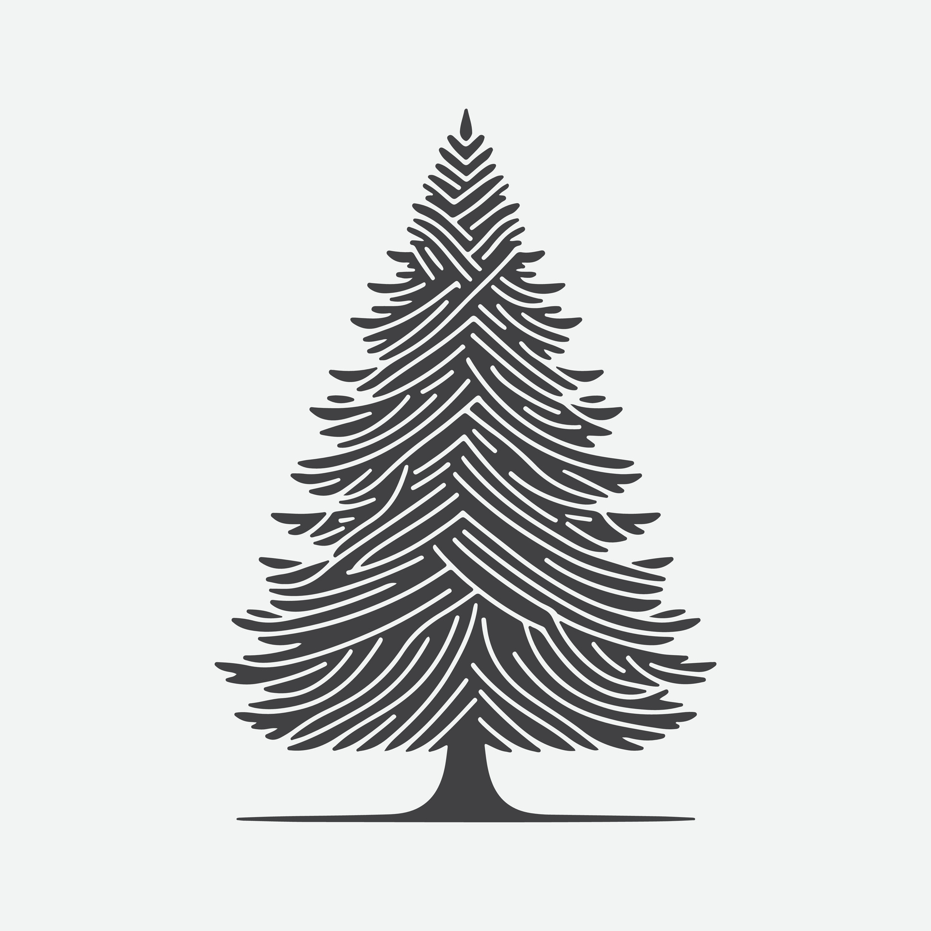 Print Enchanting Hemlock Tree Silhouette, A Majestic Blend of Nature's ...