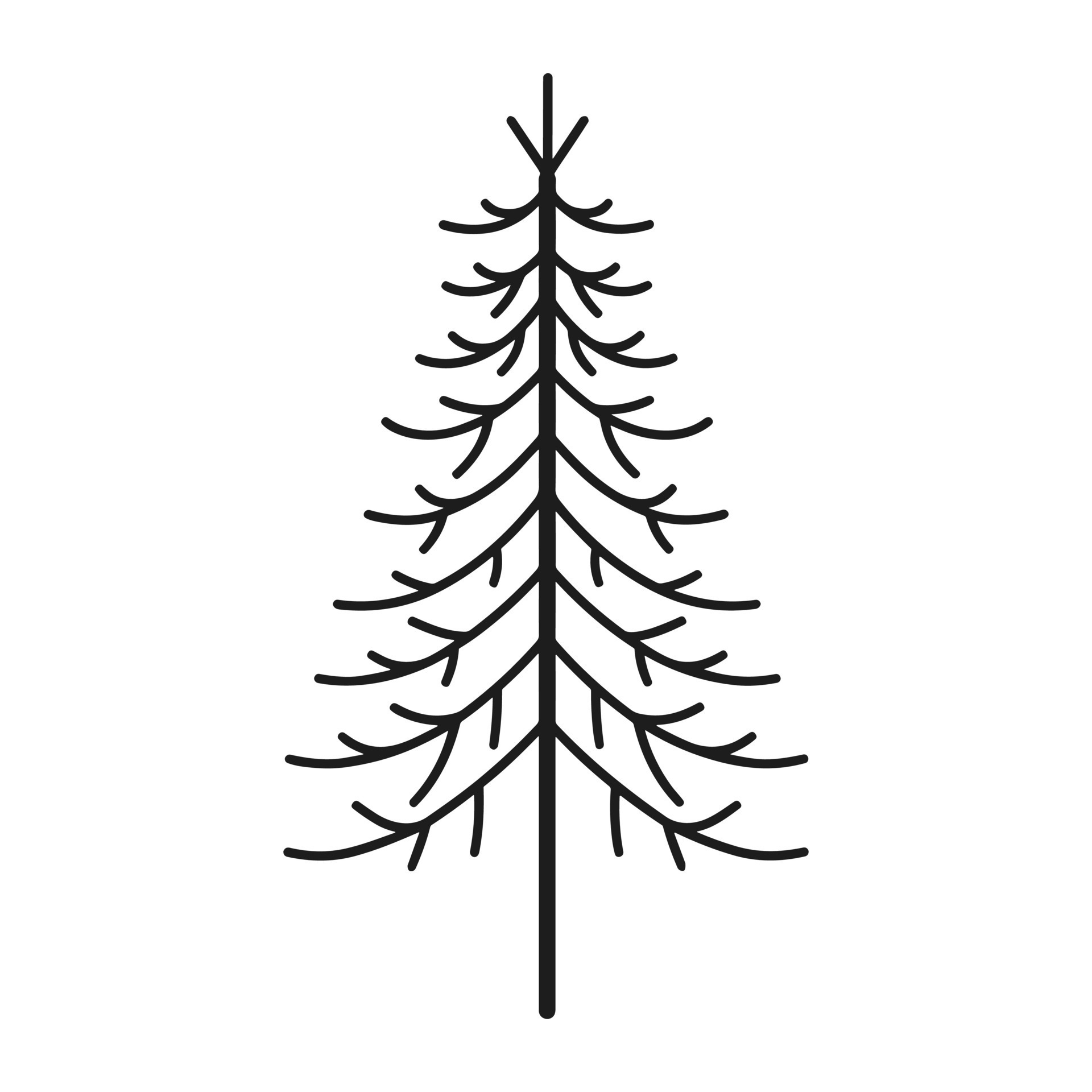 Line art pine tree icon style 45929301 Vector Art at Vecteezy