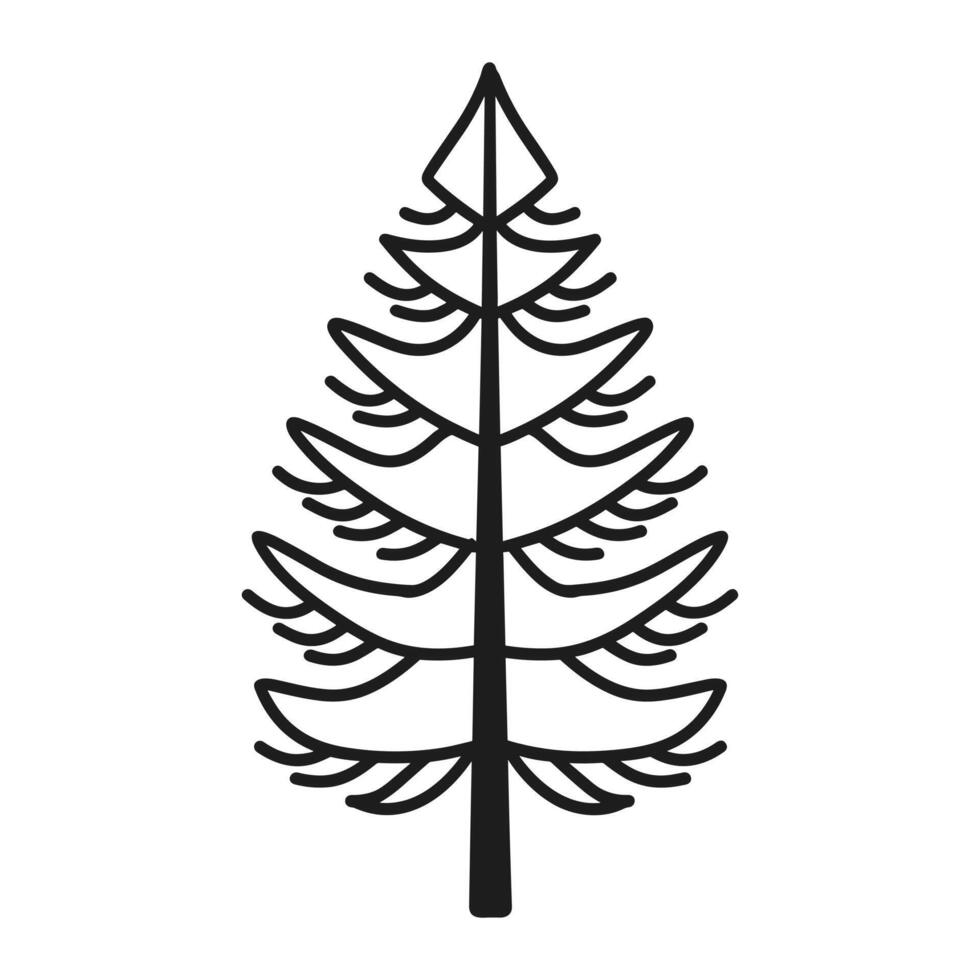 Line art pine tree icon style 45929322 Vector Art at Vecteezy