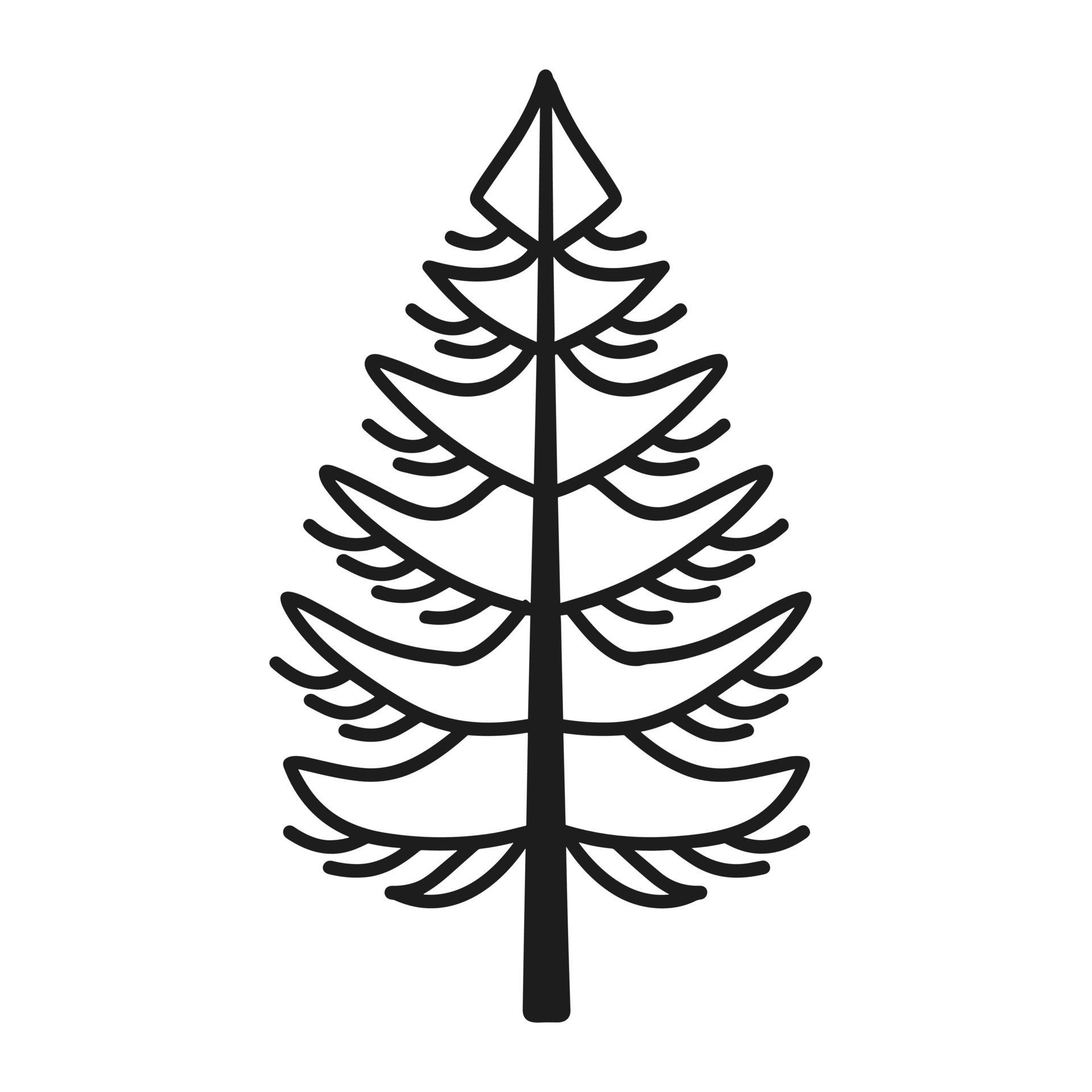 Line art pine tree icon style 45929322 Vector Art at Vecteezy