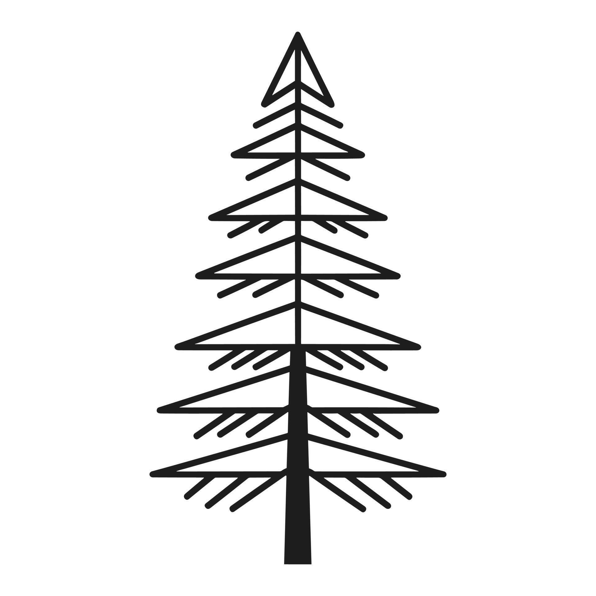 Line art pine tree icon style 45929328 Vector Art at Vecteezy