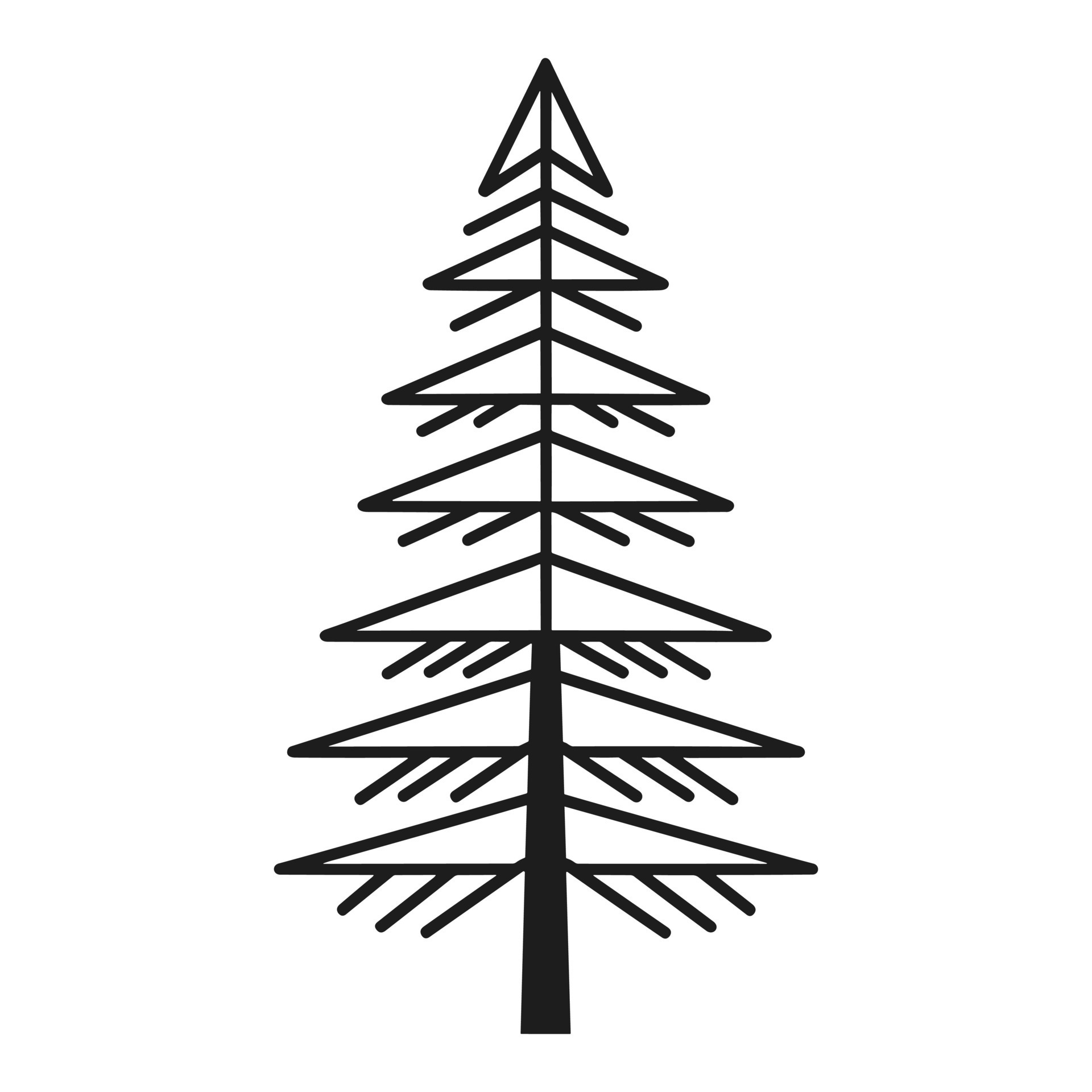 Line art pine tree icon style 45929328 Vector Art at Vecteezy