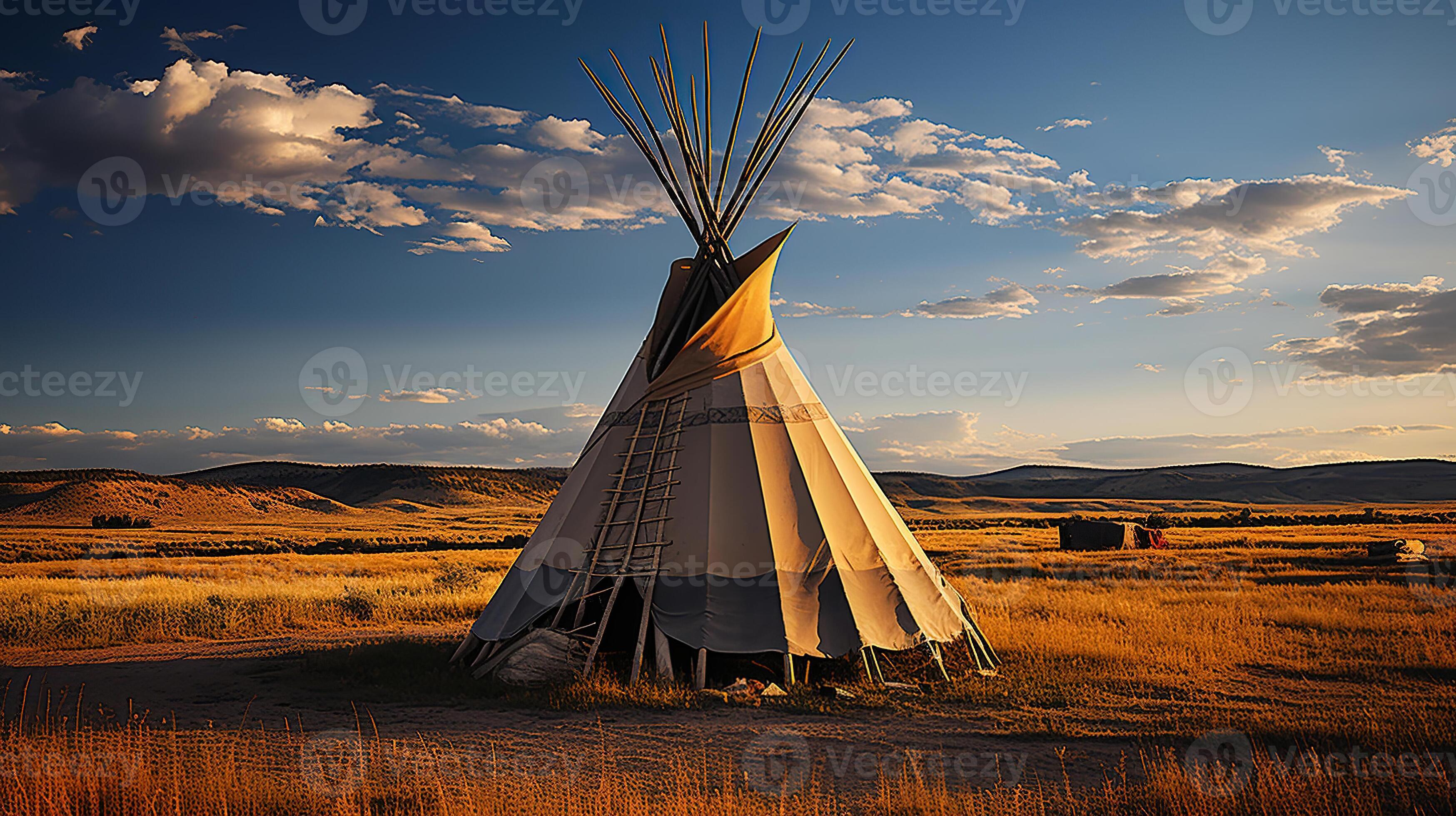 Canvas of Culture, Indigenous First Nation Tipis on the Majestic Great ...