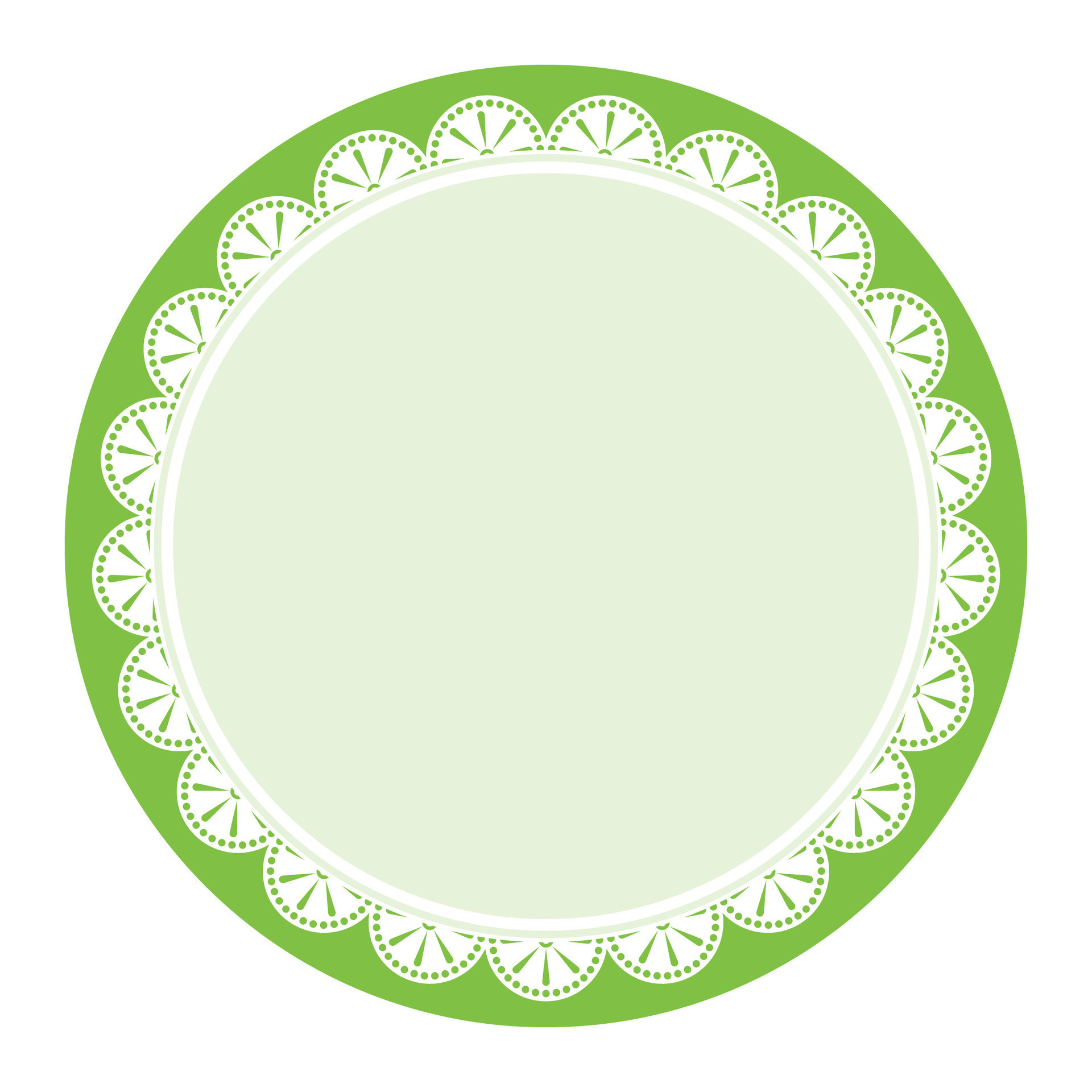 Simple Classic Green Circle Shape with Decorative Round Patterns Design ...