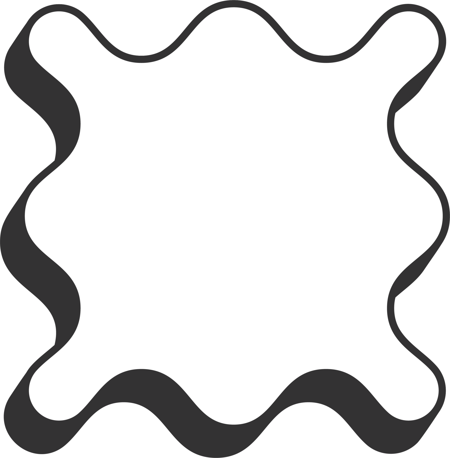 Wavy Rectangle Frame Scallop Edge Box Squiggle Wavy Border Groovy Zigzag Abstract Shape Cute