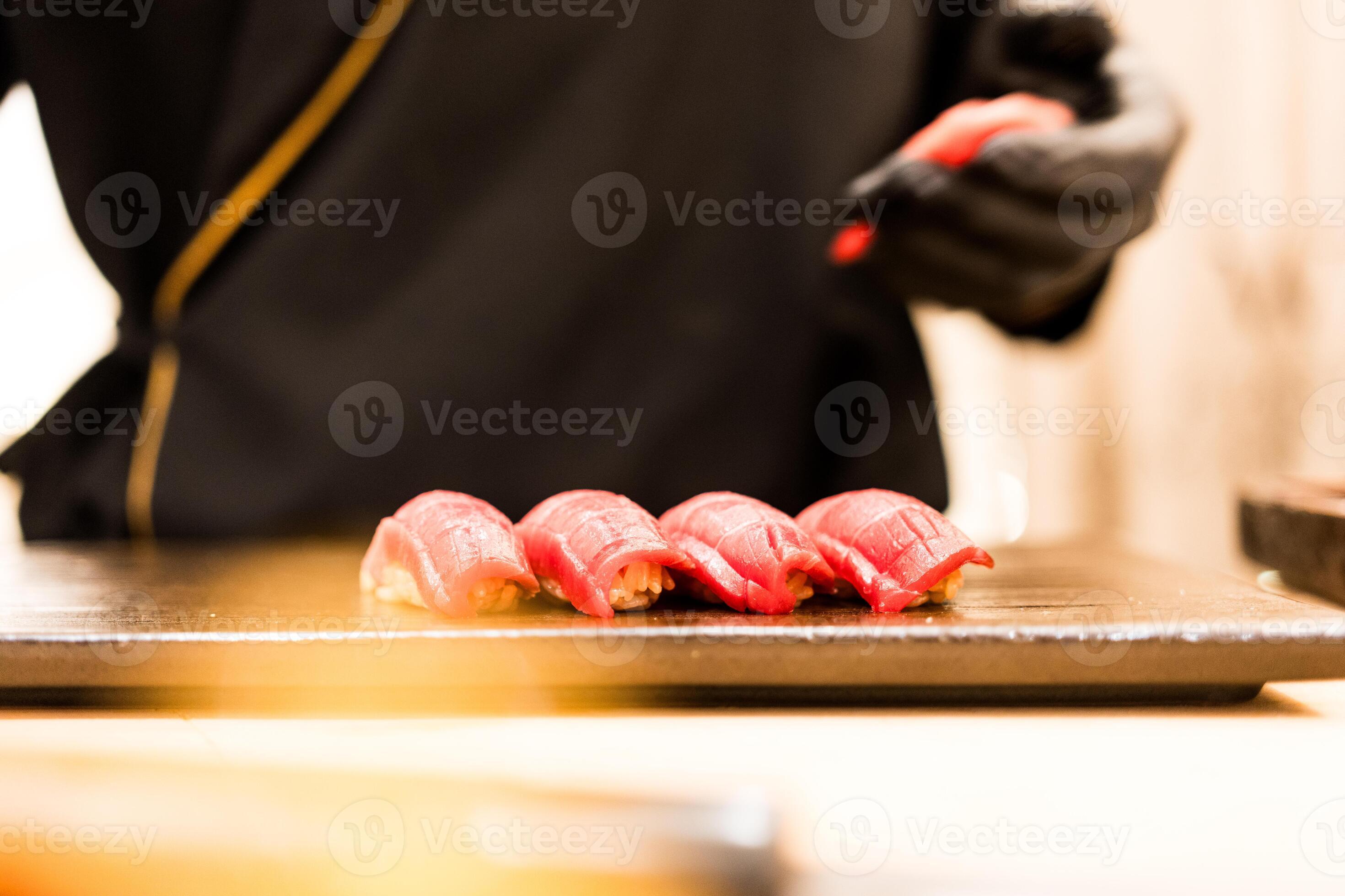 Japanese Omakase chef making Chutoro Sushi neatly by hands. 45935725 Stock Photo at Vecteezy
