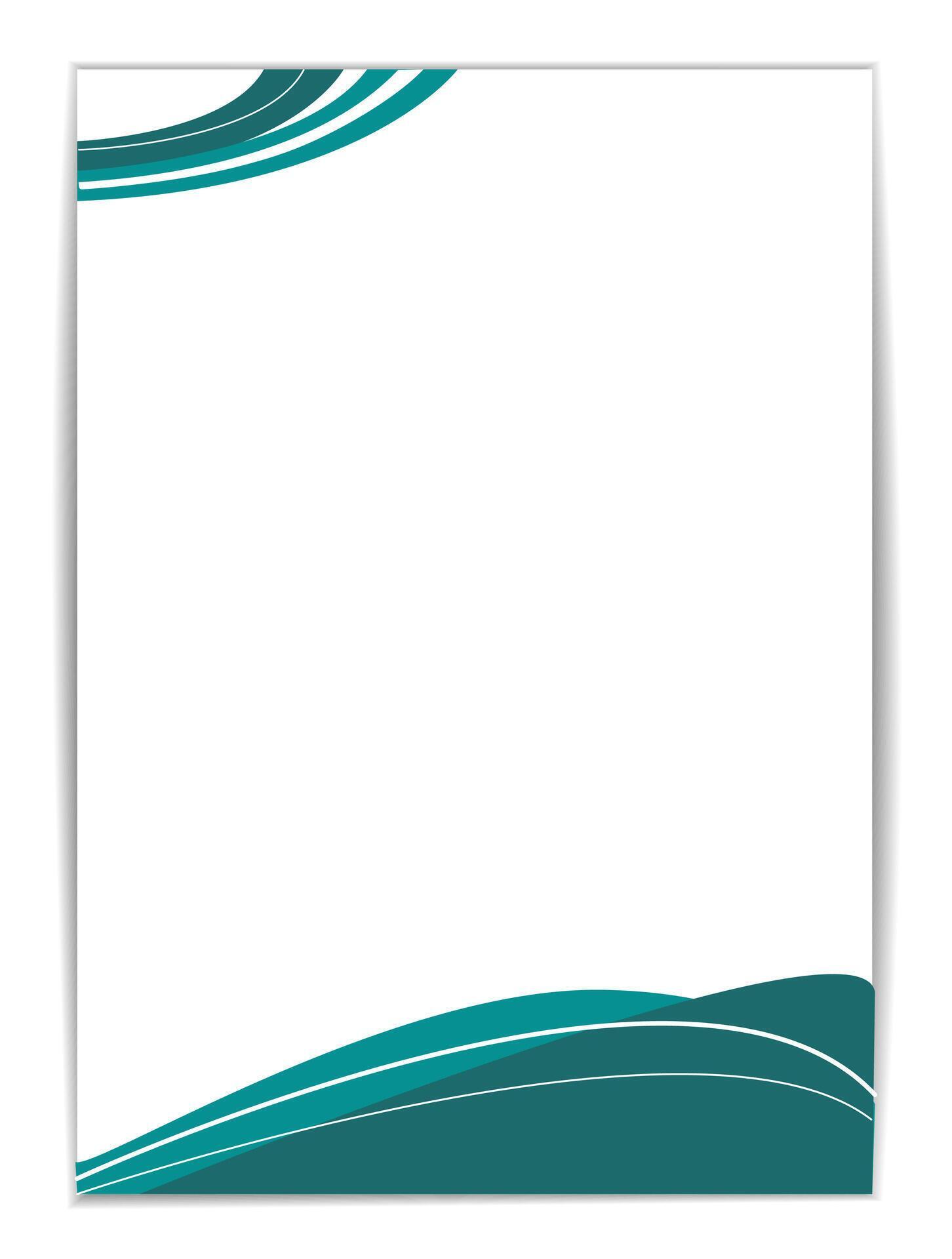 A4 Invoice Template With Minimalist Design Border Gradient Blue Wave Pattern At The Top And