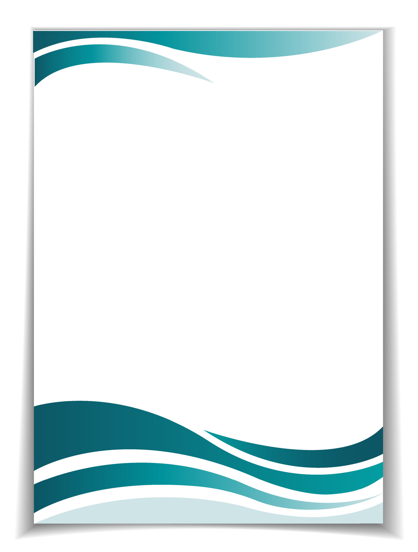 A4 Invoice Template With Minimalist Design Border Gradient Blue Wave Pattern At The Top And