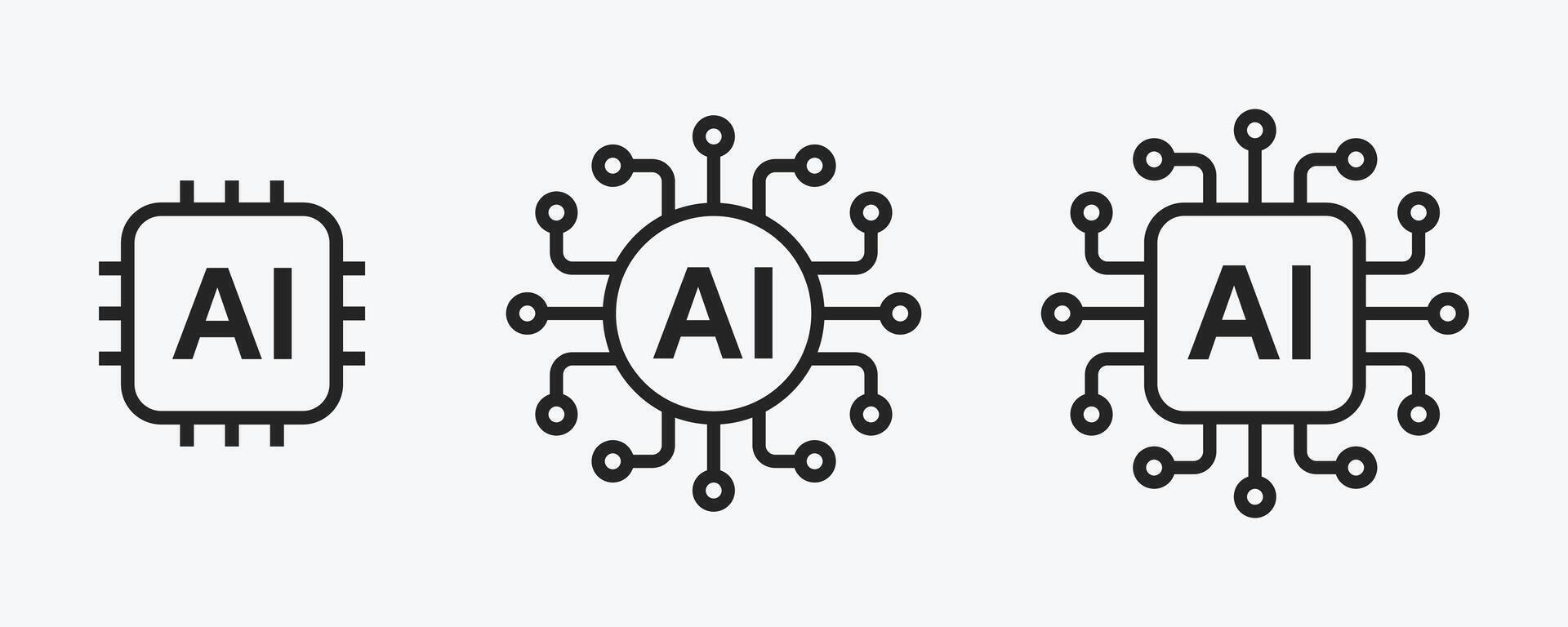 Artificial intelligence AI processor chip icon symbol. AI system icon illustration 45937560 ...
