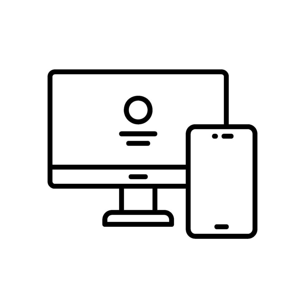 Desktop computer and smartphone device icons 45938575 Vector Art at ...