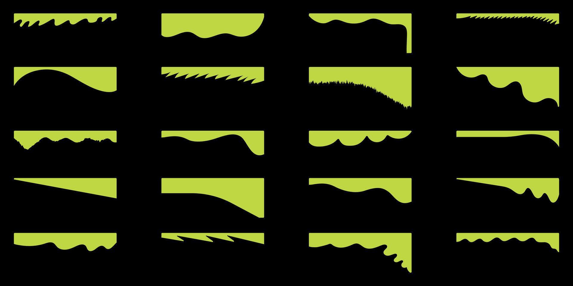 Geometric Neon Website border and separator headers. Organic Web page. Divider shapes for web ...