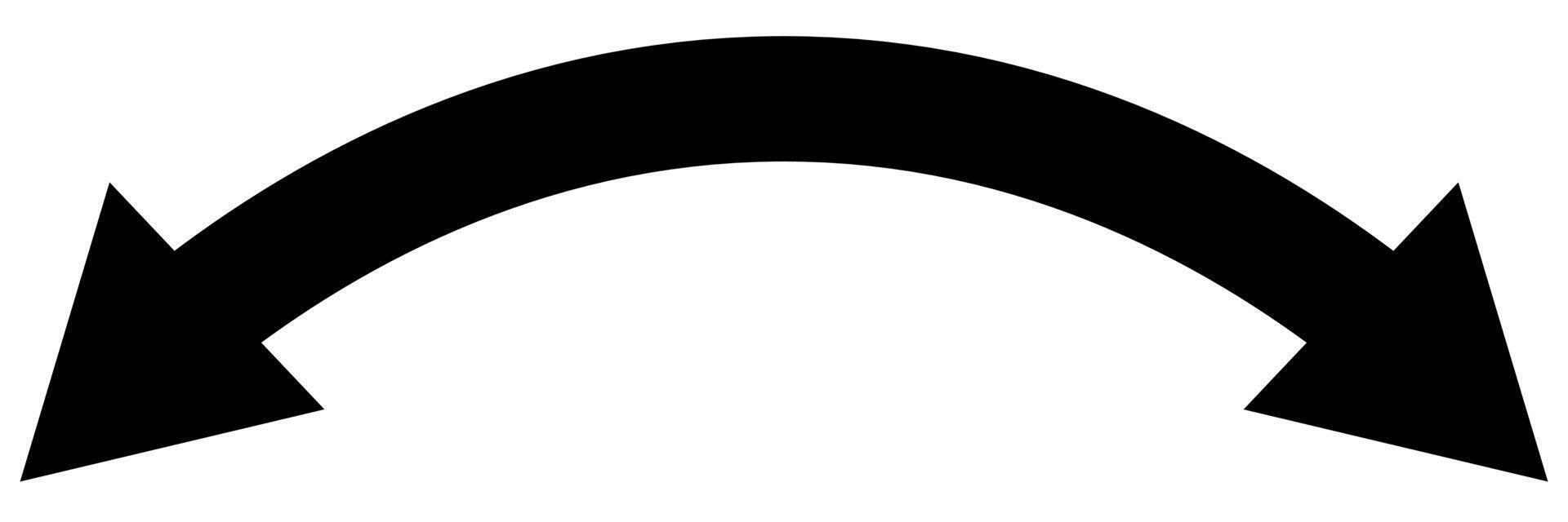 Dual sided curved arc arrow shape. Double ended arrow illustration ... Dual sided curved arc arrow shape. Double ended arrow illustration ...