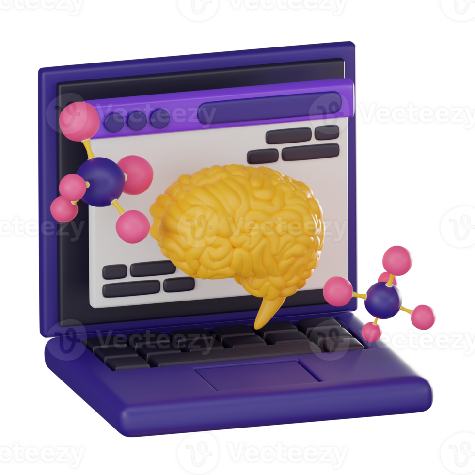 Cutting-Edge Tech Research of Computer Science. 3D Render 45944942 PNG