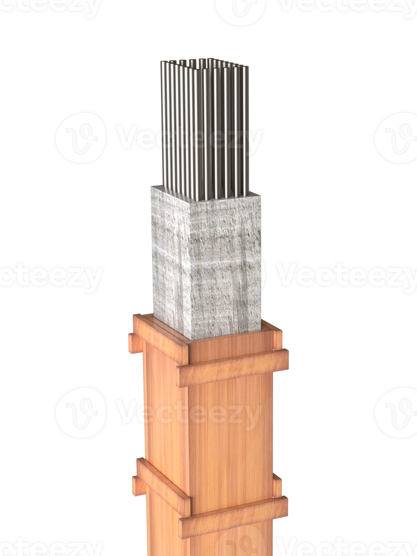 3d RCC columns rendering, concrete columns under construction. column shuttering. rod in columns ...