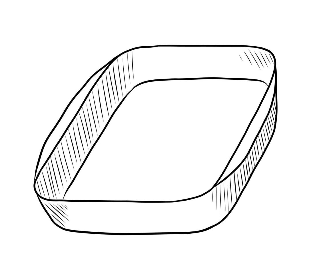 Black And White Contour Drawing Of A Baking Tray 45945618 Vector Art At Vecteezy