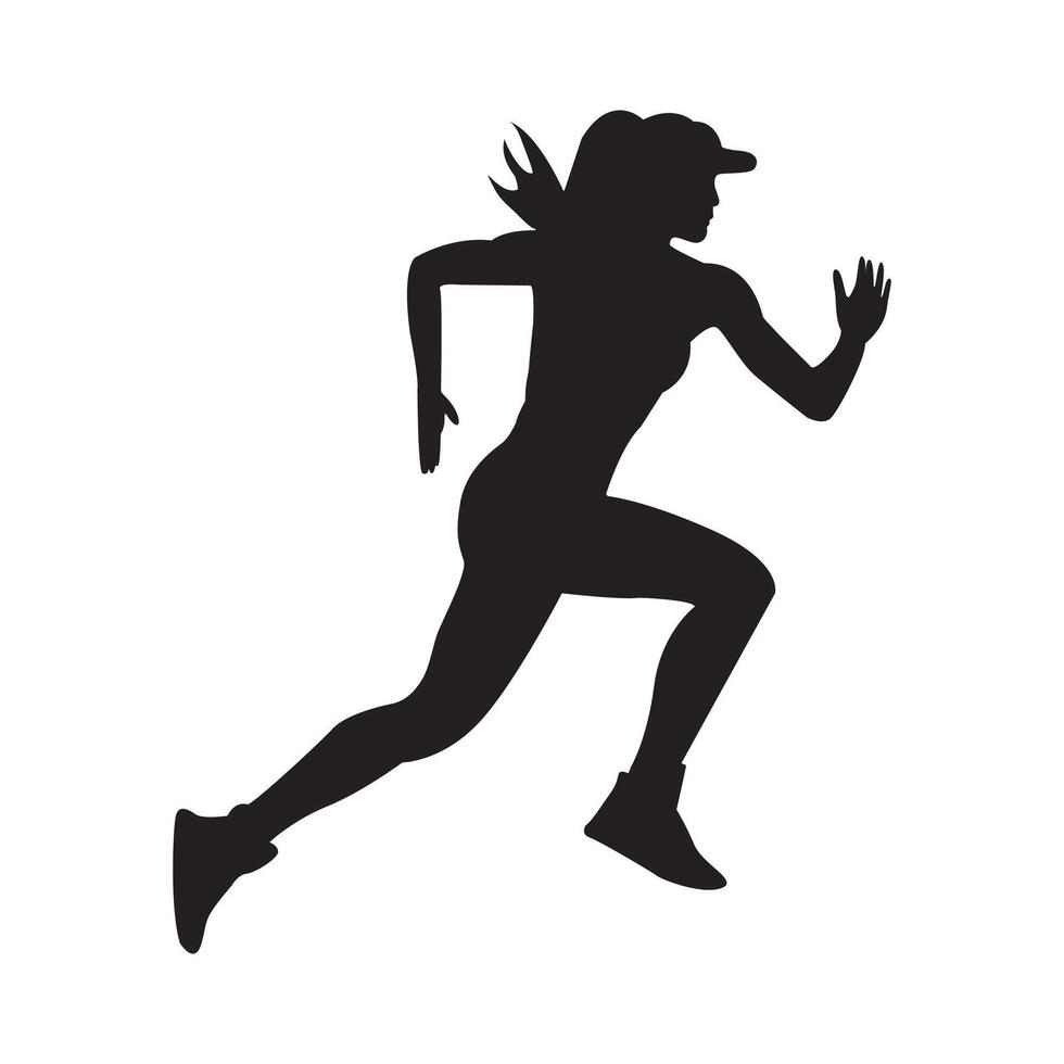 a female athlete running silhouette, Athletic, Collection, Sport ...