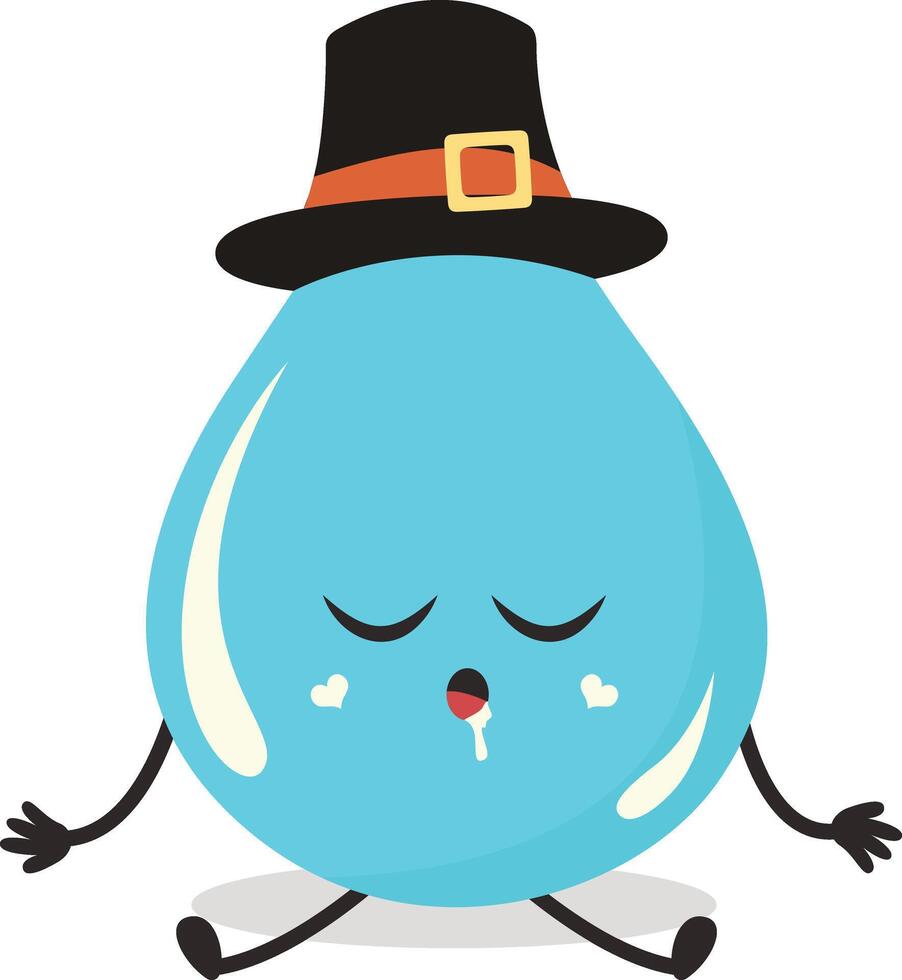 Cute Cartoon Water Drop Character Illustration Isolated On White