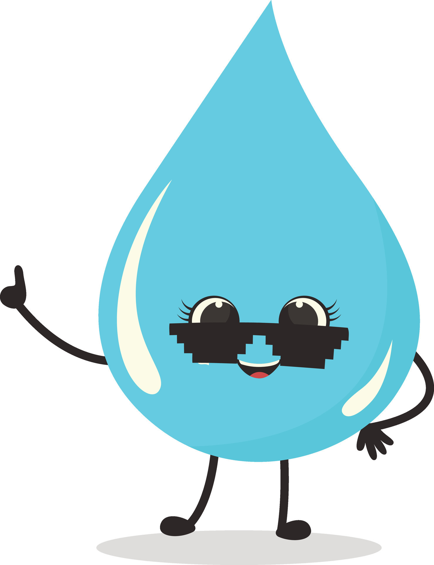 Cute Cartoon Water Drop Character Illustration Isolated On White