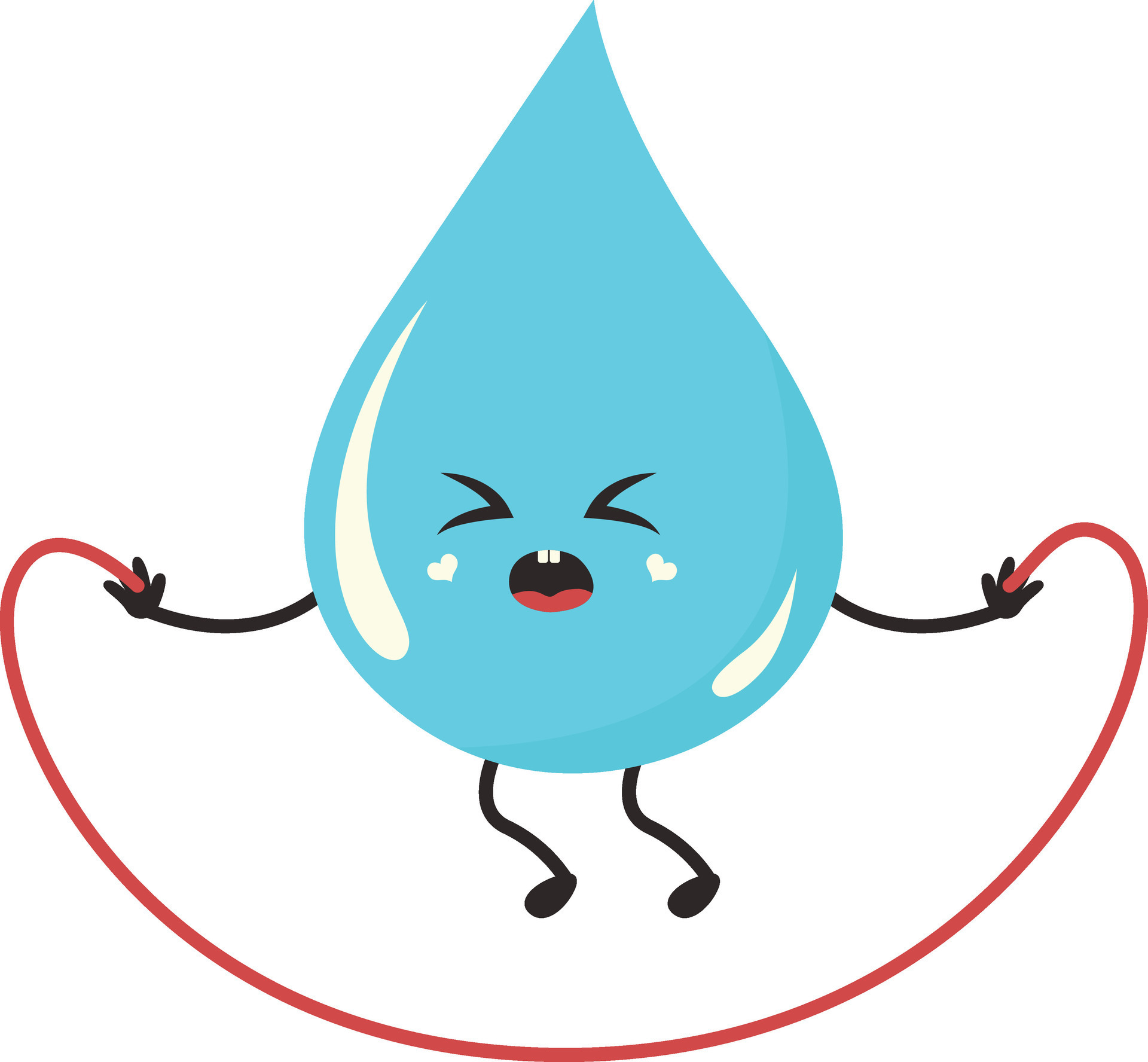 Cute Cartoon Water Drop Character Illustration Isolated On White