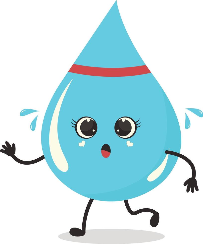 Cute Cartoon Water Drop Character Illustration Isolated On White Background 45947972 Vector
