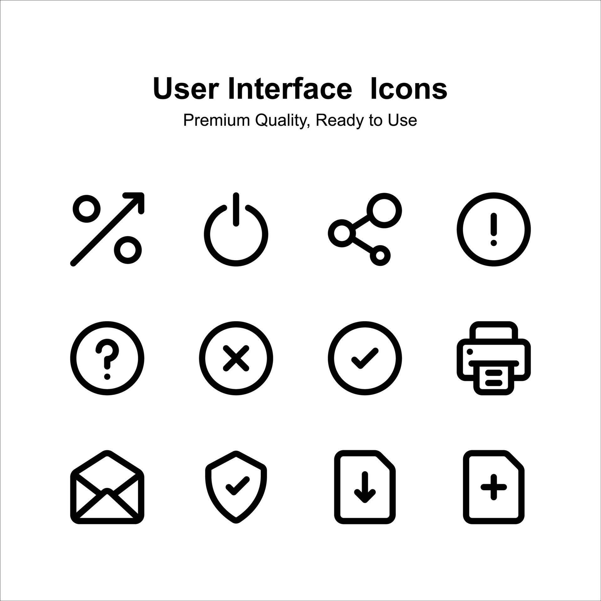 User interface icons set, premium quality and ready to use vectors ...