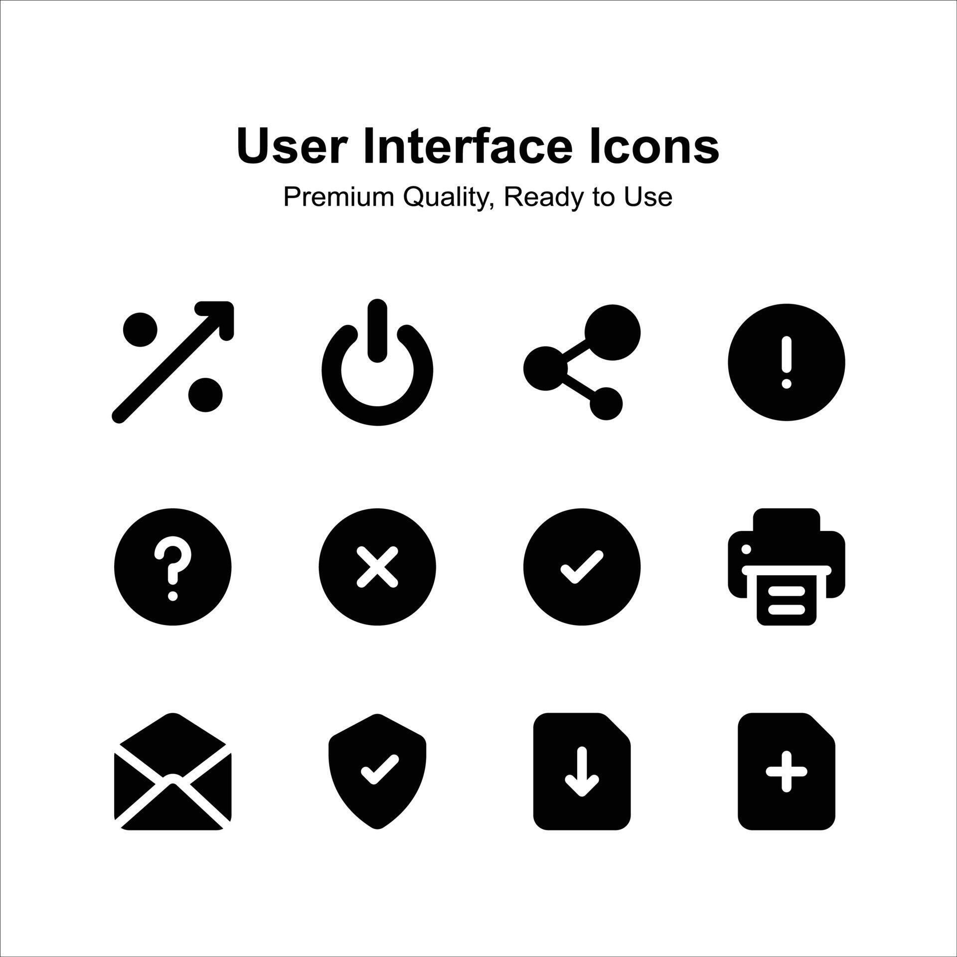 User interface icons set, premium quality and ready to use vectors ...
