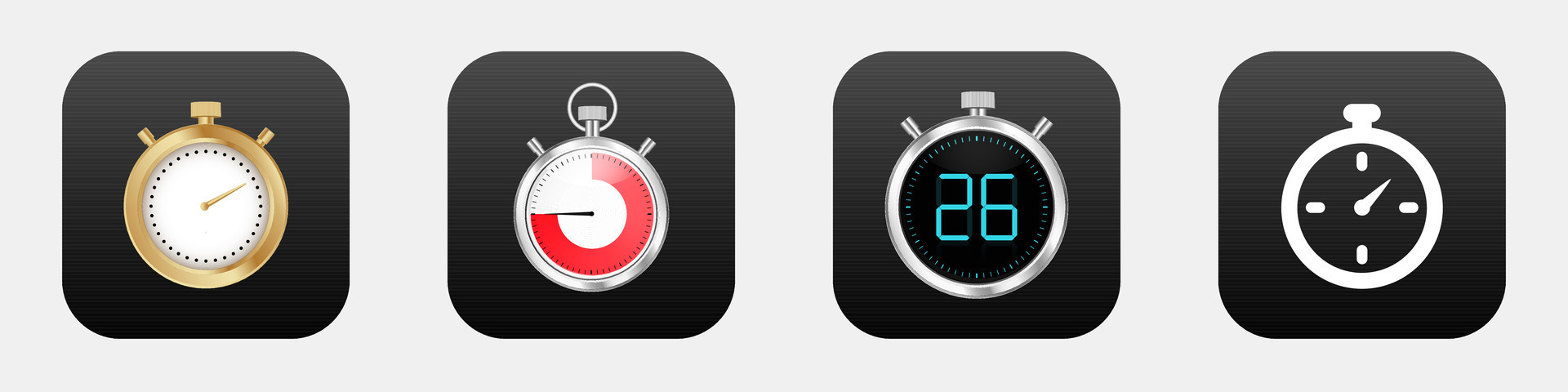 Timer mobile app 3d modern icon. Stopwatch clock phone application icon ...