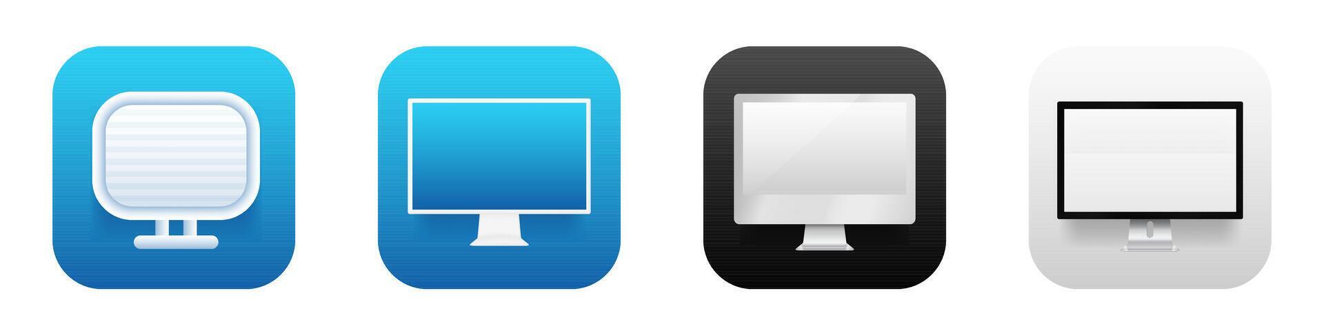 Computer remote mobile app 3d modern icon. Desktop motinor phone ...