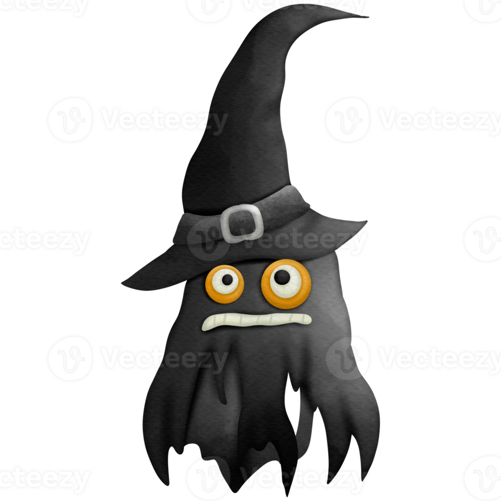 Halloween day watercolor clip art so cute,mummy,witch,ghost 45954681 PNG